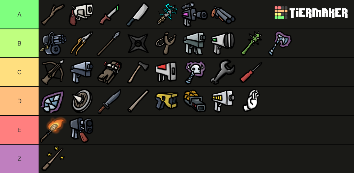 ArosRising Brotato Weapon Tierlist Tier List (Community Rankings ...