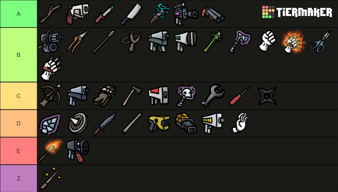 ArosRising Brotato Weapon Tierlist Tier List (Community Rankings ...