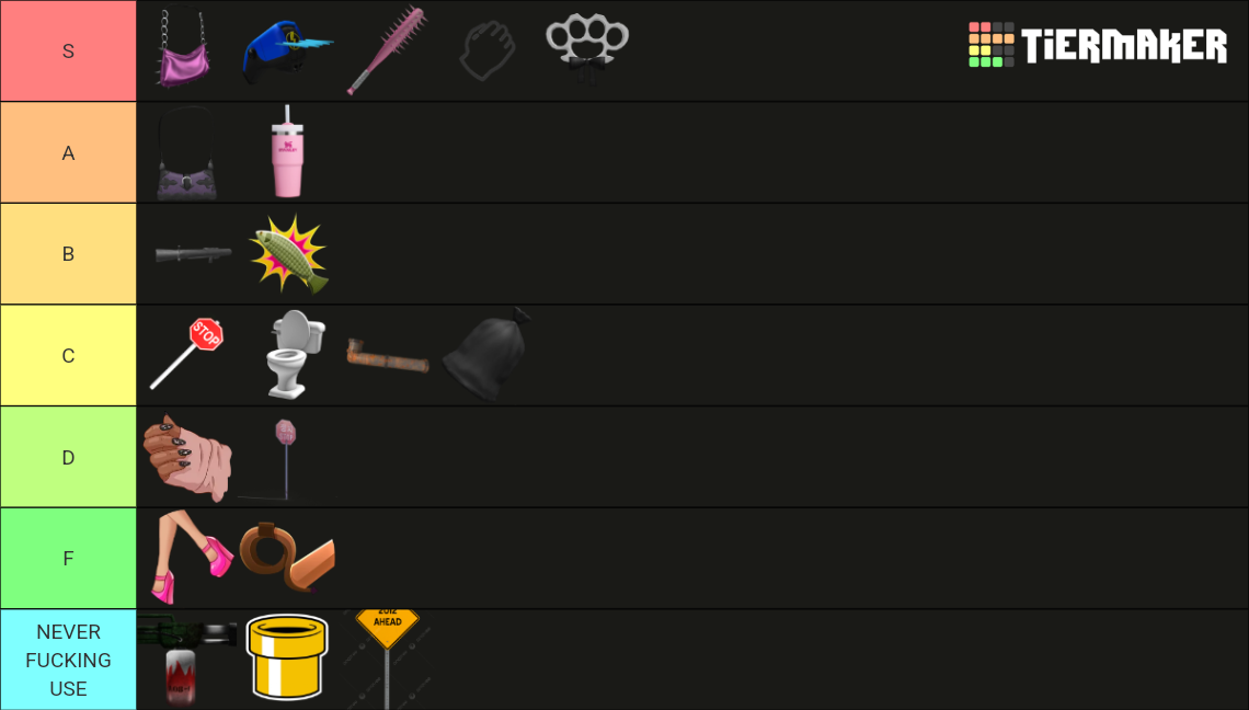 Baddies Weapon Tier List (Community Rankings) - TierMaker