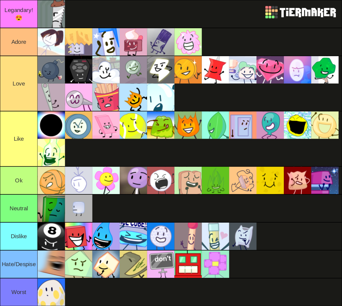 All 64 BFB Characters Tier List (Community Rankings) - TierMaker
