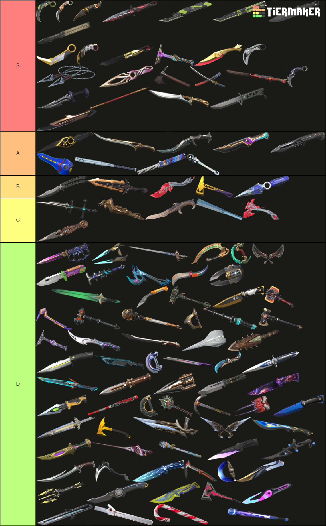 Valorant Melee / Knife Skins (August 2024) Tier List (Community ...