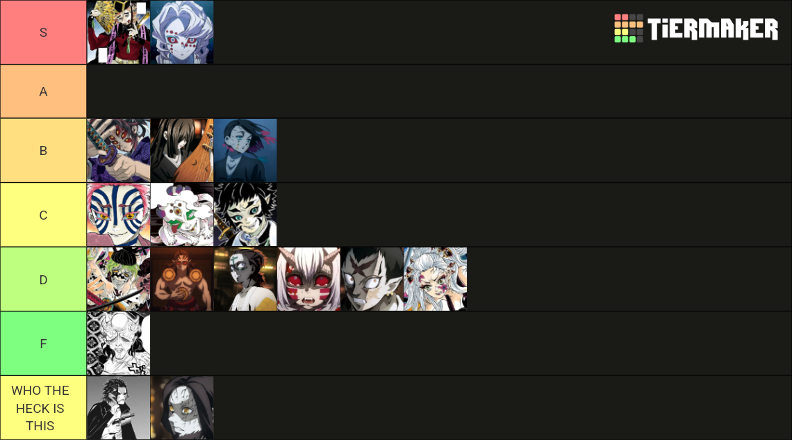 Twelve Kizuki Demon Moons (Demon Slayer KnY) Tier List (Community Rankings) - TierMaker