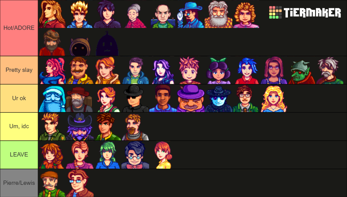 Stardew Valley Characters Tier List (Community Rankings) - TierMaker