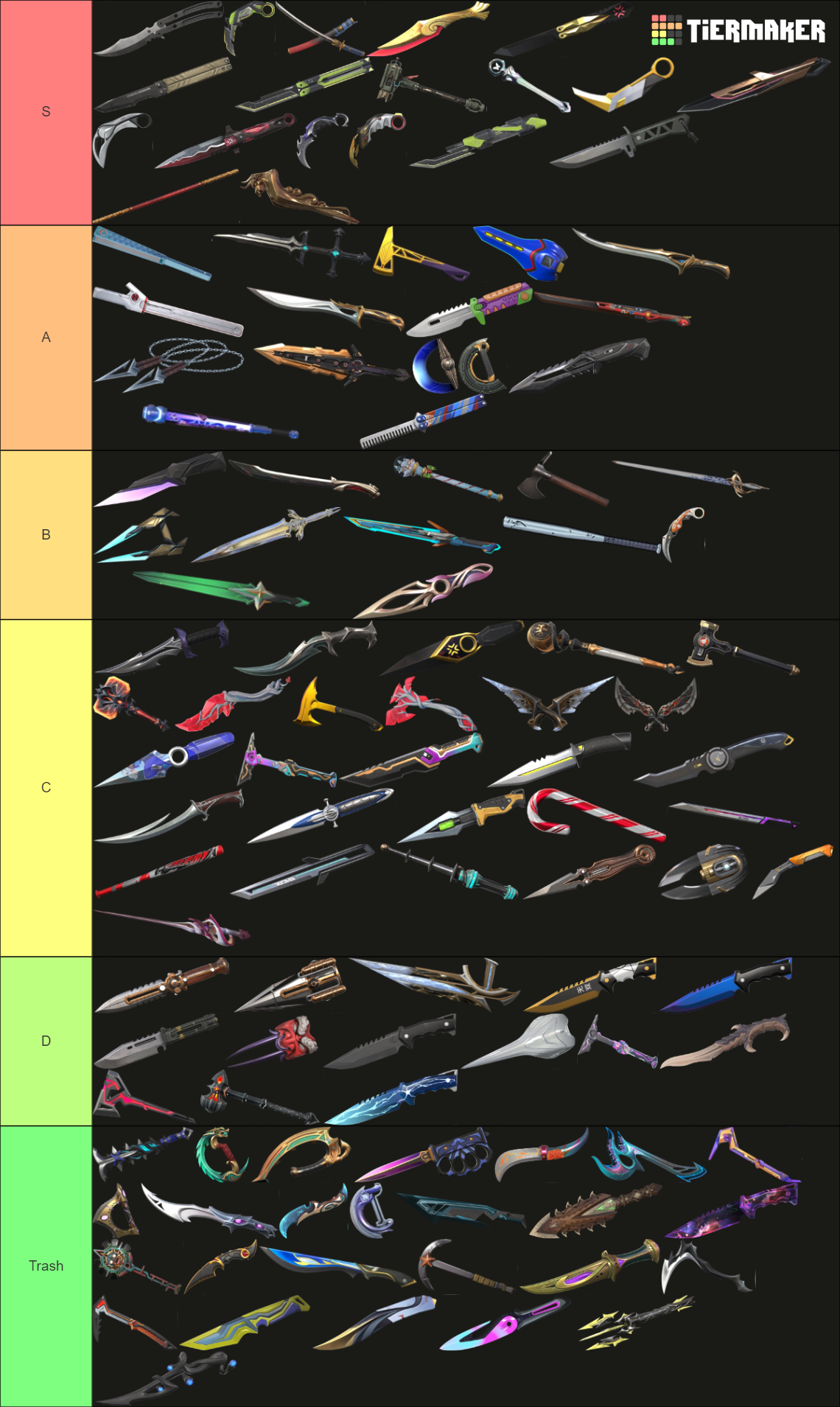 Valorant Melee / Knife Skins (August 2024) Tier List (Community ...