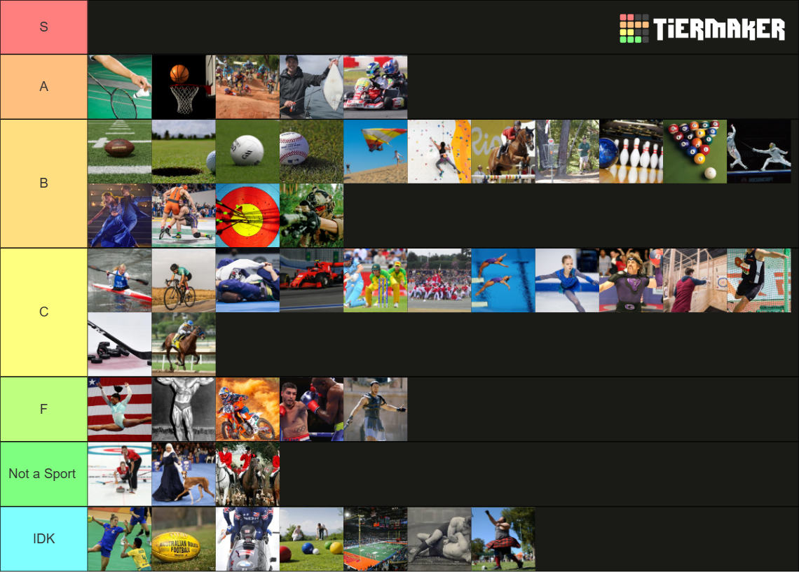 Ultimate Sports Tier List (Community Rankings) - TierMaker