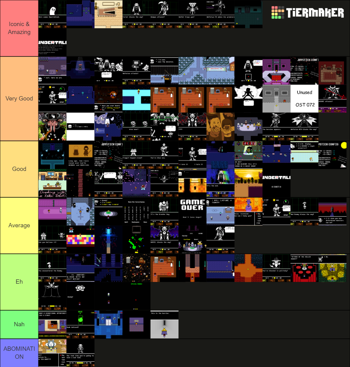 Undertale Soundtrack Tier List (Community Rankings) - TierMaker