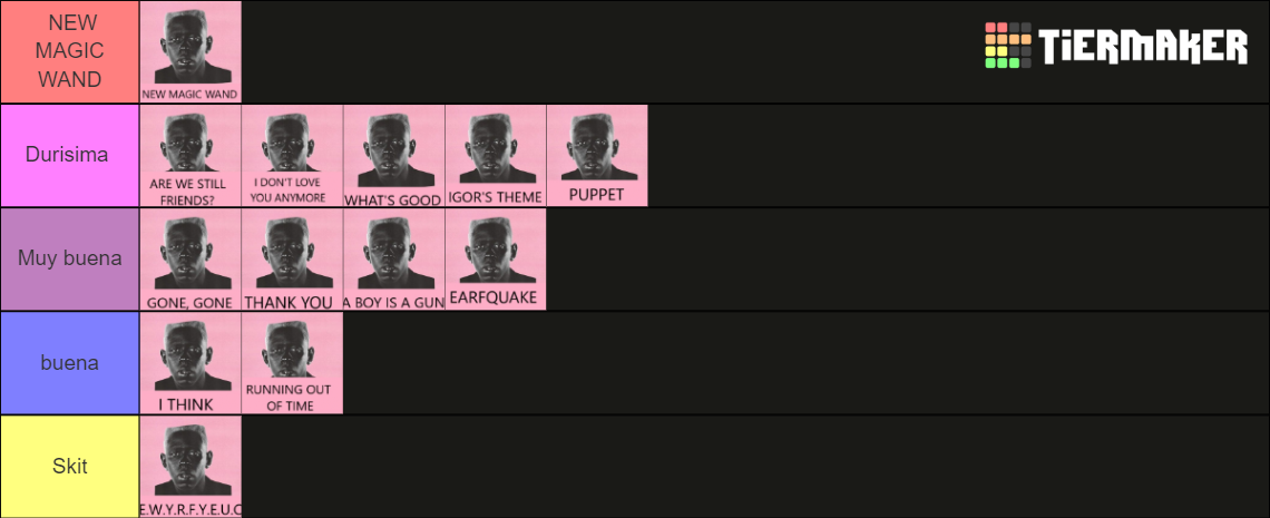 Tyler the Creator Igor Album Tier List (Community Rankings) - TierMaker