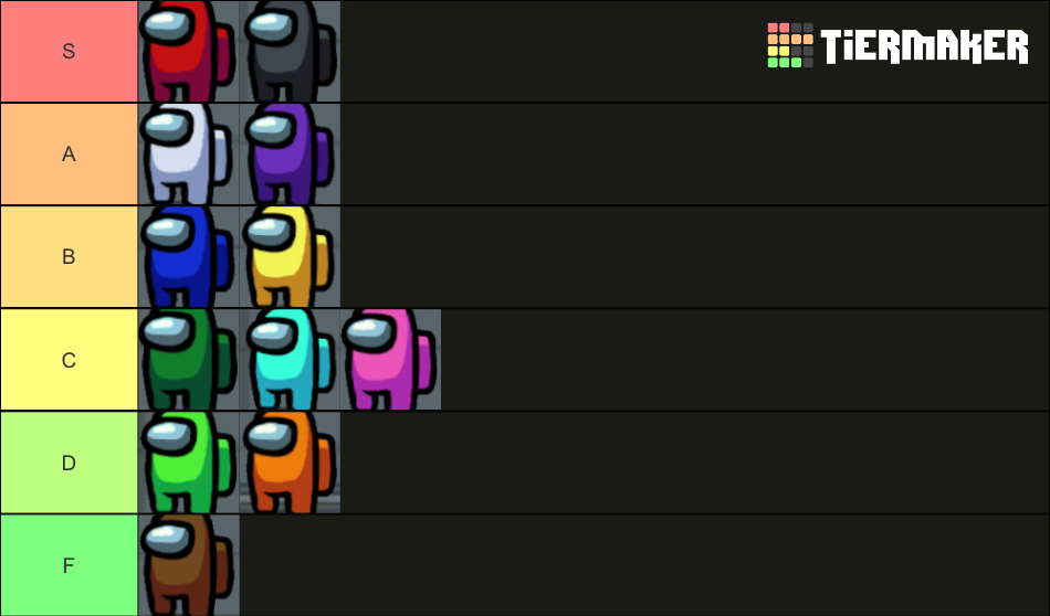 Among Us Colors Tier List (Community Rankings) - TierMaker