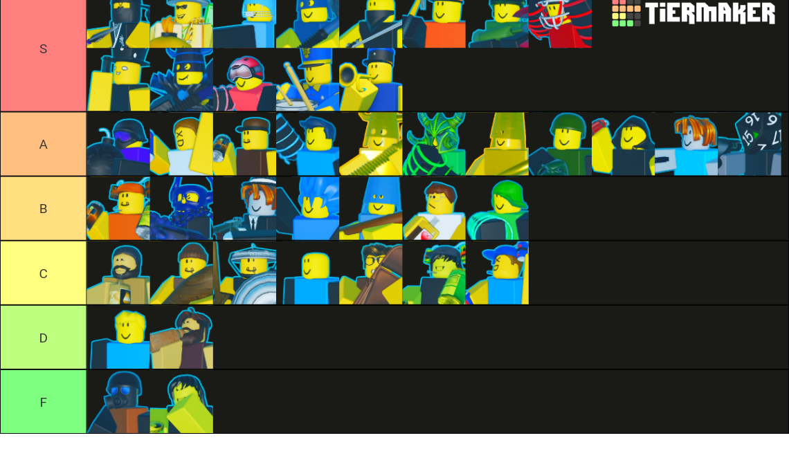 The Battle Bricks: Friendly Units [Royal Flush] Tier List (Community ...