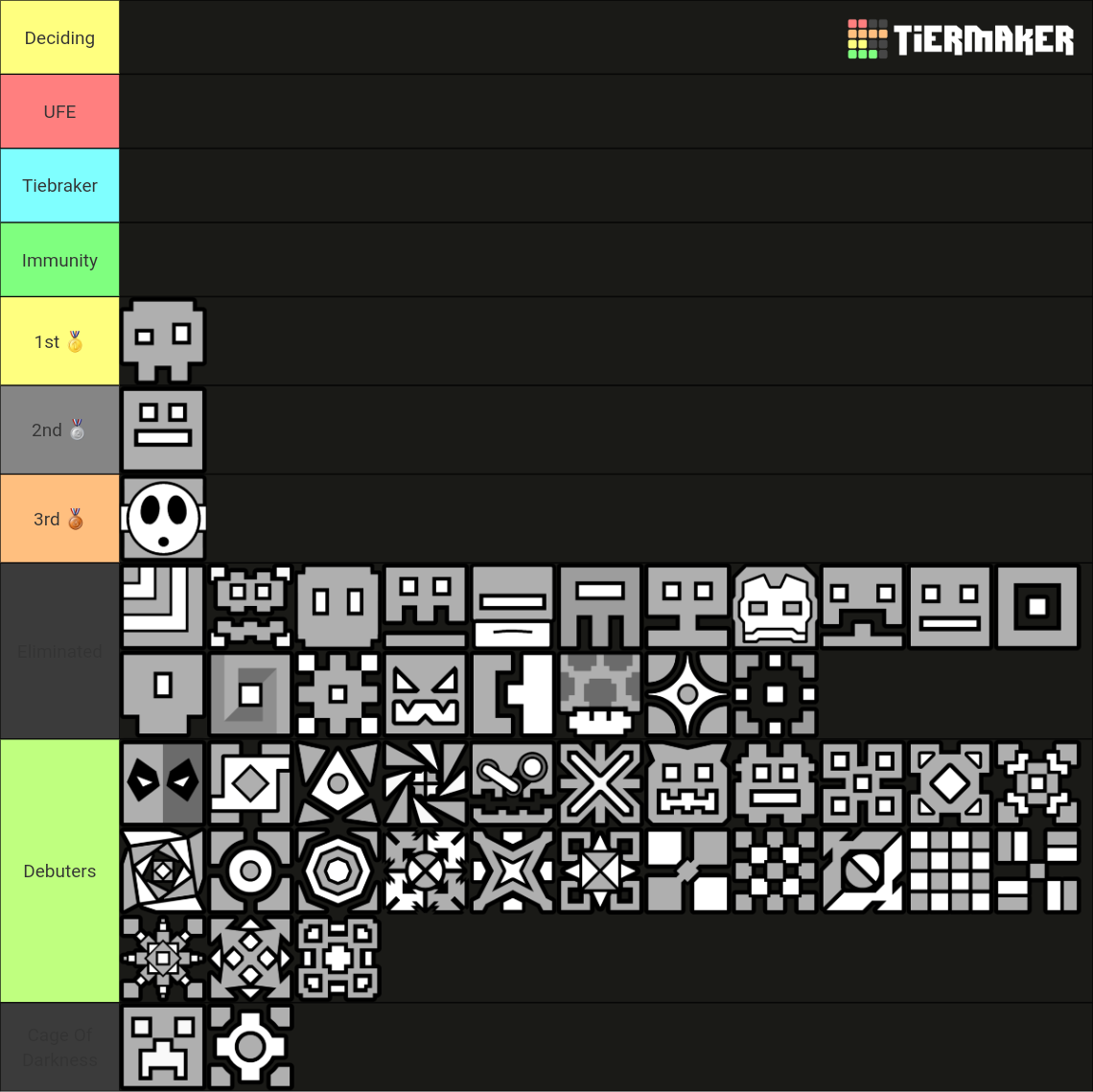 Recent Geometry Dash Tier Lists - TierMaker