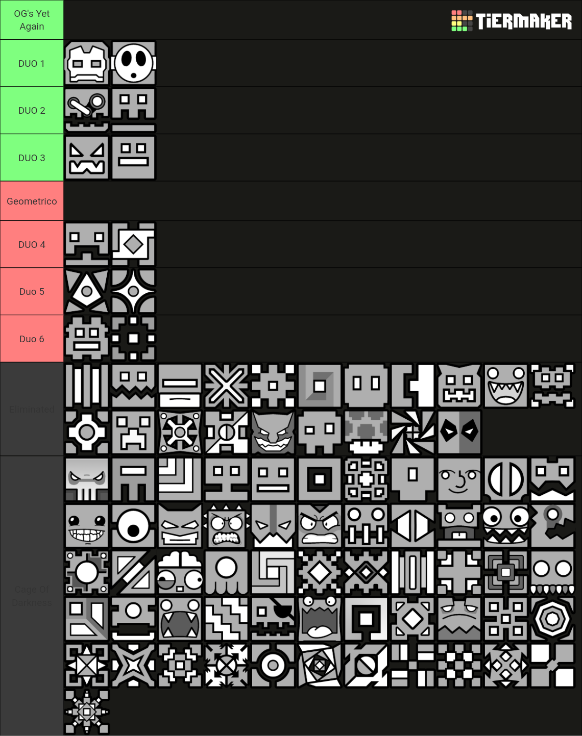 Geometry Dash All Icons Tier List (Community Rankings) - TierMaker