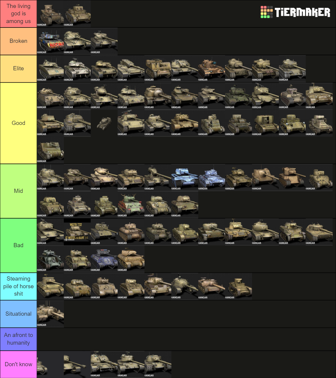 Wotb every American tank Tier List (Community Rankings) - TierMaker