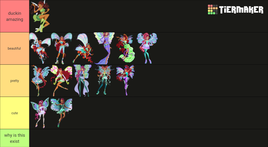 winx aisha/layla all transformations Tier List (Community Rankings ...
