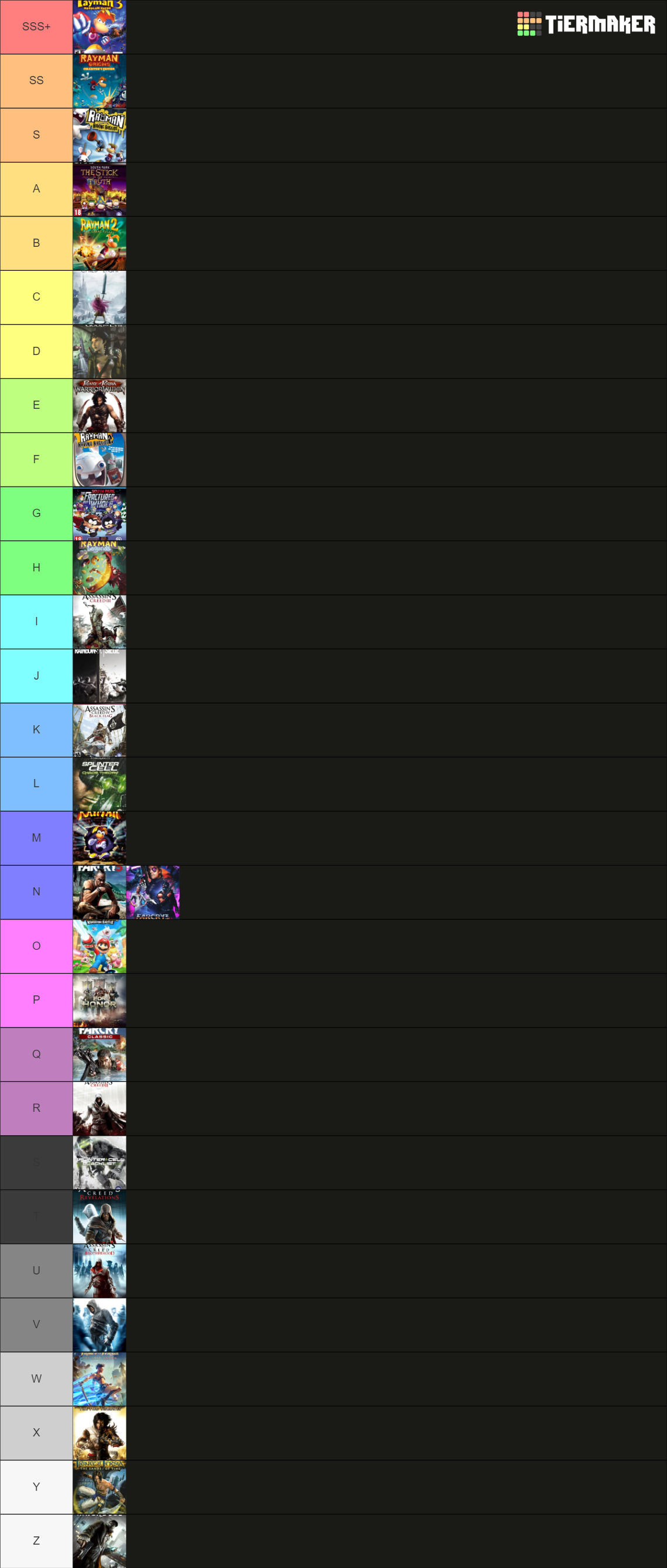 Ubisoft Games Tier List (Community Rankings) - TierMaker