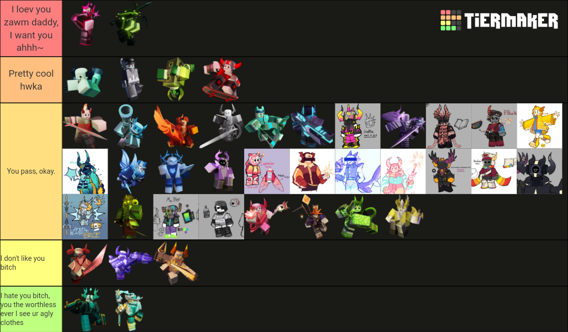 PHIGHTING! characters (playable + lore/npc) Tier List (Community ...
