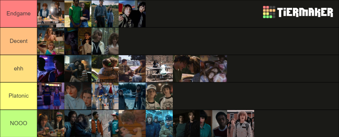 stranger things ships ranking Tier List (Community Rankings) - TierMaker
