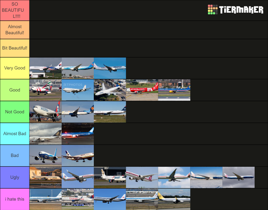 best airplane livery Tier List (Community Rankings) - TierMaker