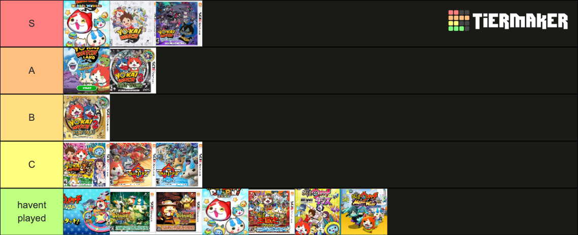Yo-kai Watch Games Tier List (Community Rankings) - TierMaker