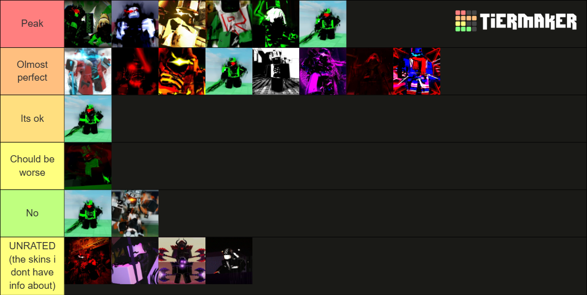 Forsaken 1x1x1x1 skin tierlist Tier List (Community Rankings) - TierMaker
