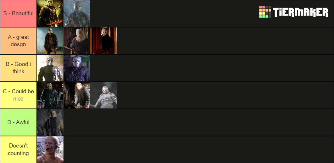 Ranking every Jason Voorhees Tier List (Community Rankings) - TierMaker
