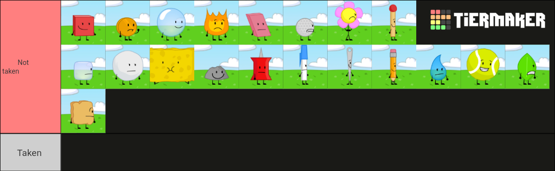 BFDI/BFDIA/IDFB Tier List (Community Rankings) - TierMaker