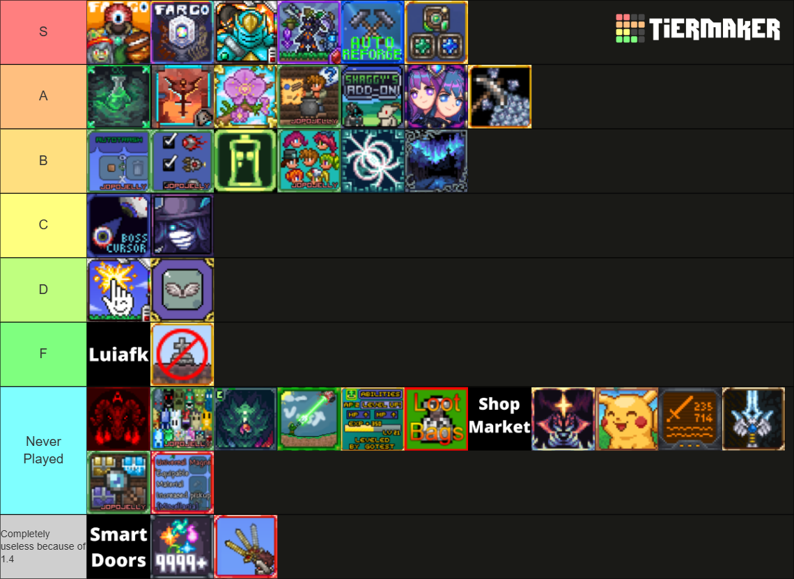 Terraria Mod Tier List (Community Rankings) - TierMaker