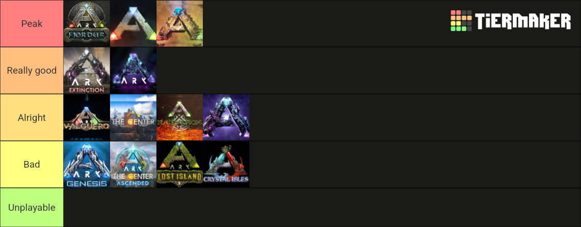 All Ark maps (ASE and ASA) Tier List (Community Rankings) - TierMaker
