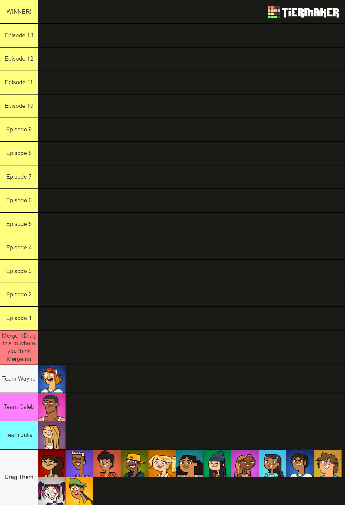 Total Drama Island Reboot Cast Tier List (Community Rankings) - TierMaker