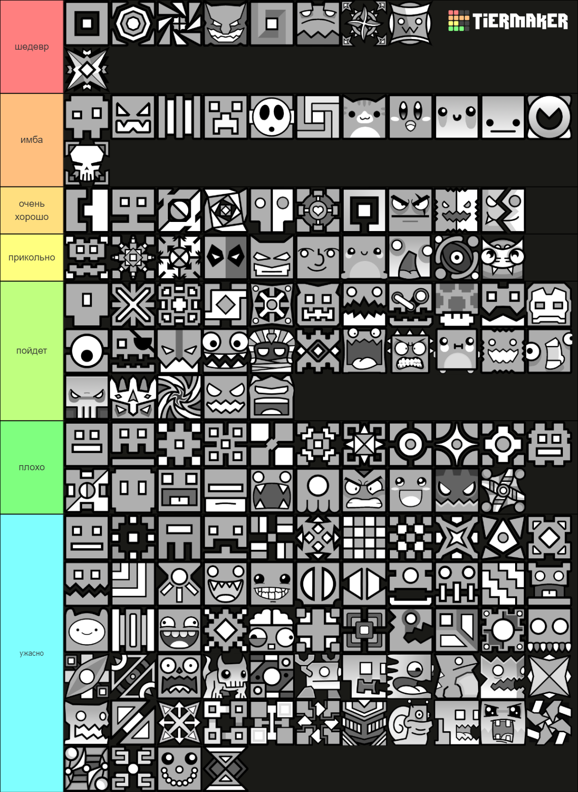 Geometry Dash Cubes Tier List (Community Rankings) - TierMaker