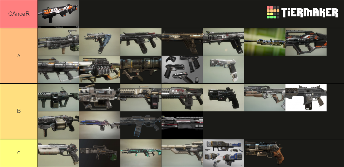 TitanFall 2 All weapon Tiers Tier List (Community Rankings) - TierMaker