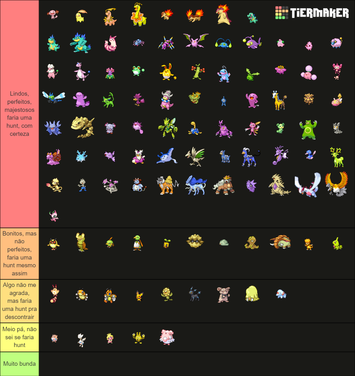Gen 2 Shiny Pokemon Tier List (Community Rankings) - TierMaker