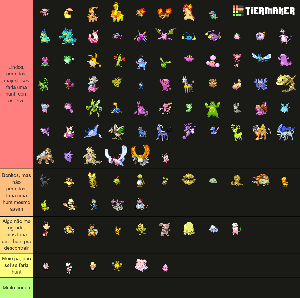 Gen 2 Shiny Pokemon Tier List (Community Rankings) - TierMaker