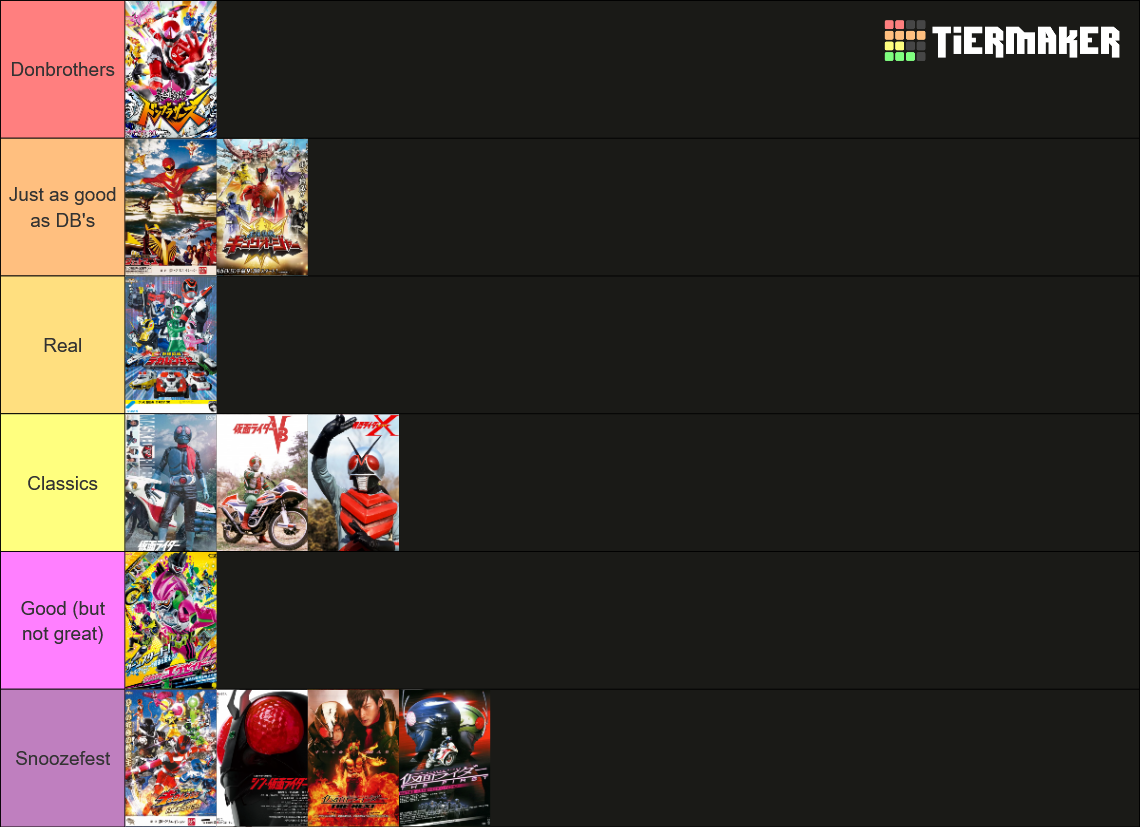 tokusatsu all Tier List (Community Rankings) - TierMaker
