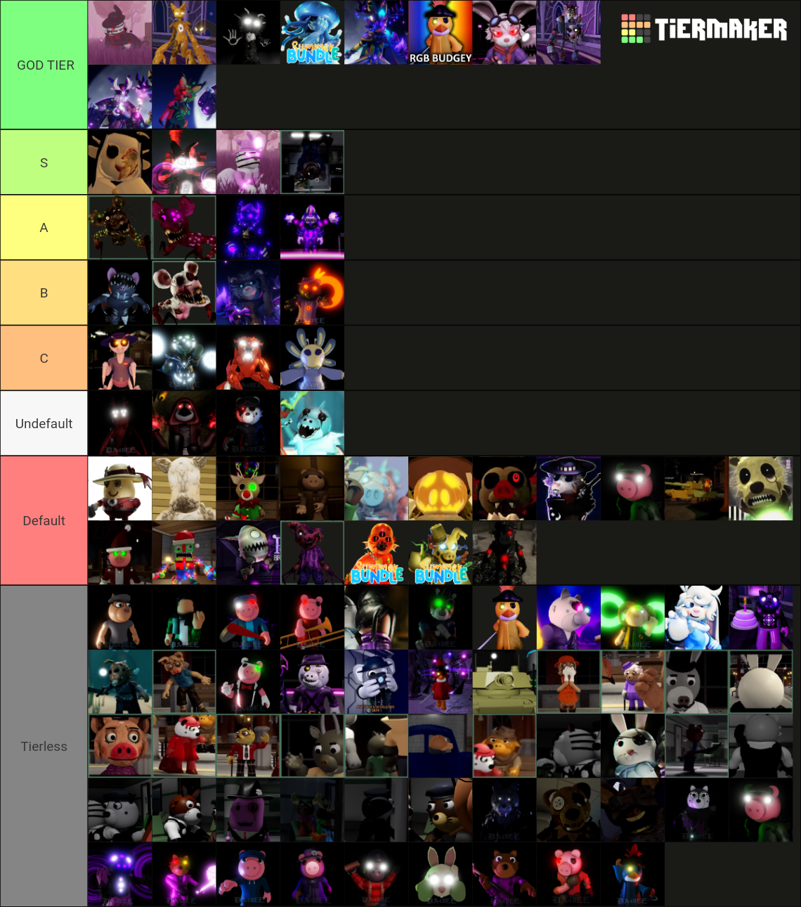 Official Piggy: Branched Realities Skins & Chars | Tierlist Tier List ...