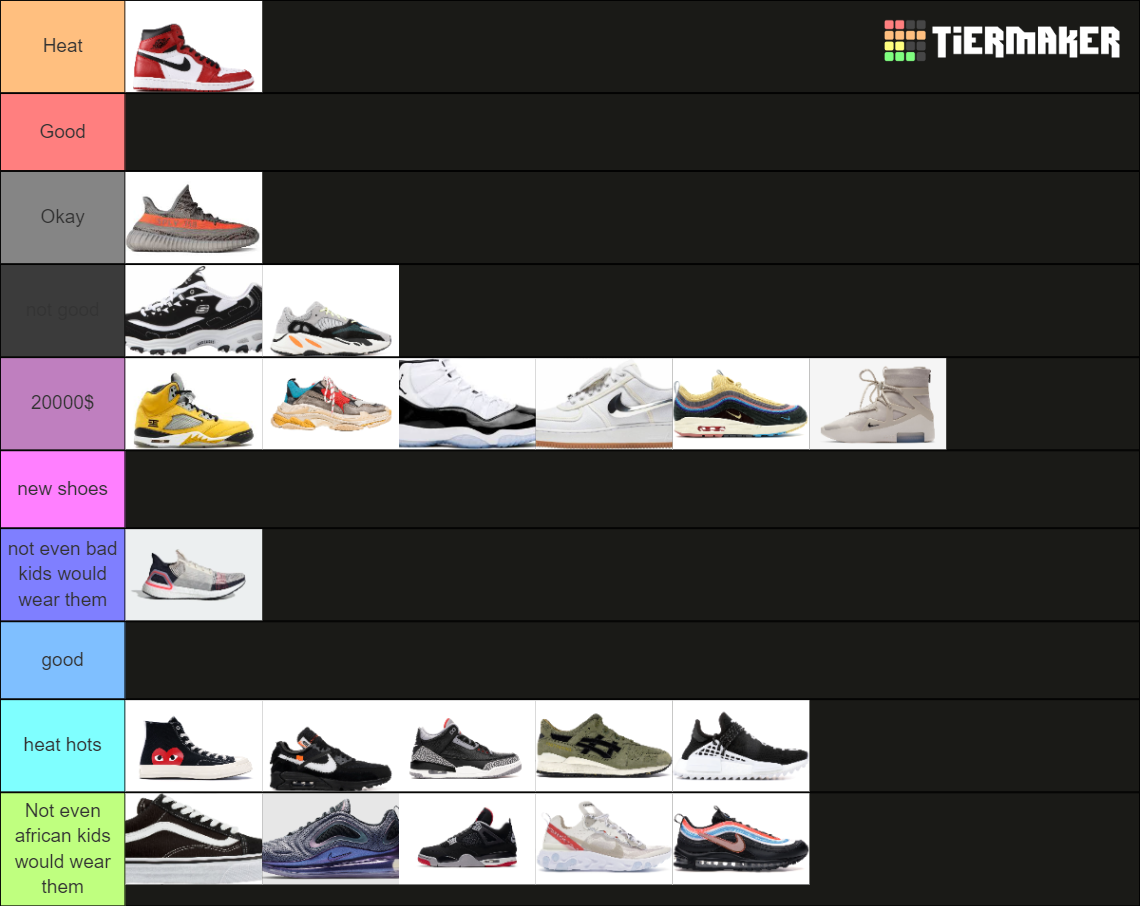 Shoes Tier List (Community Rankings) - TierMaker