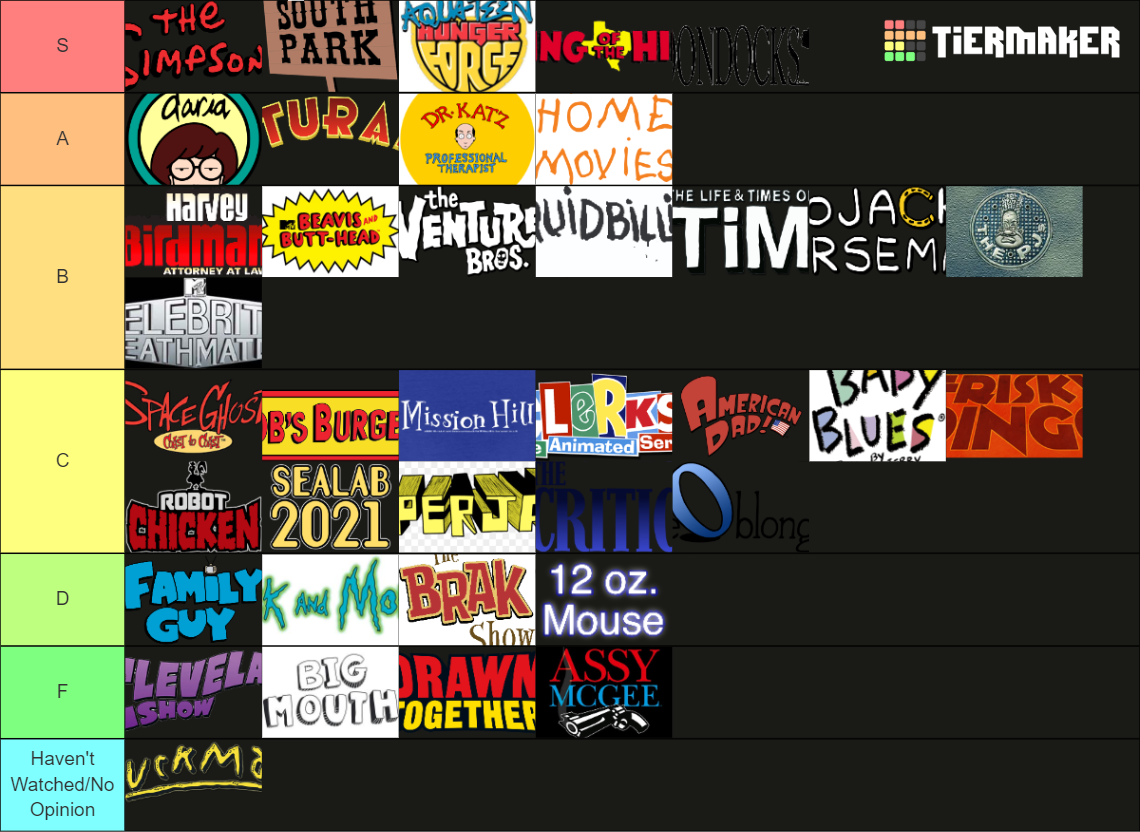 The Ultimate Adult Cartoons Tier List (Community Rankings) - TierMaker