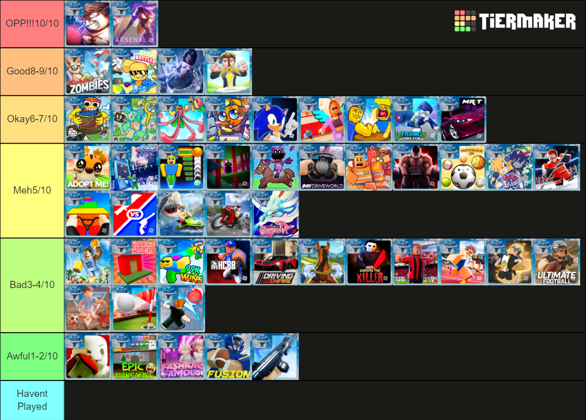 Roblox The Games Event Tier List (Community Rankings) - TierMaker