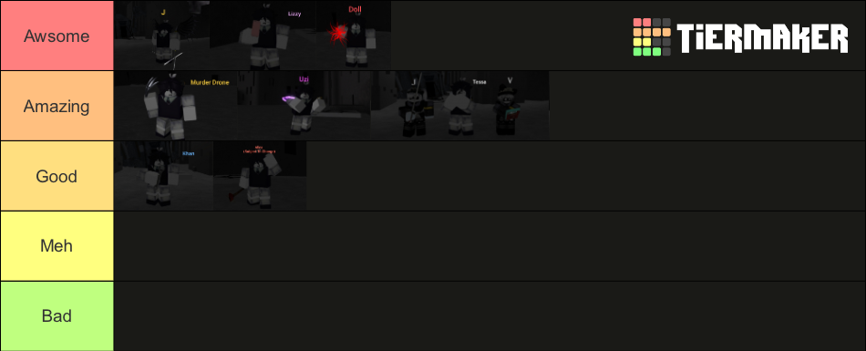 Murder Drone [IN-DEV] Character Tierlist Tier List (Community Rankings) - TierMaker