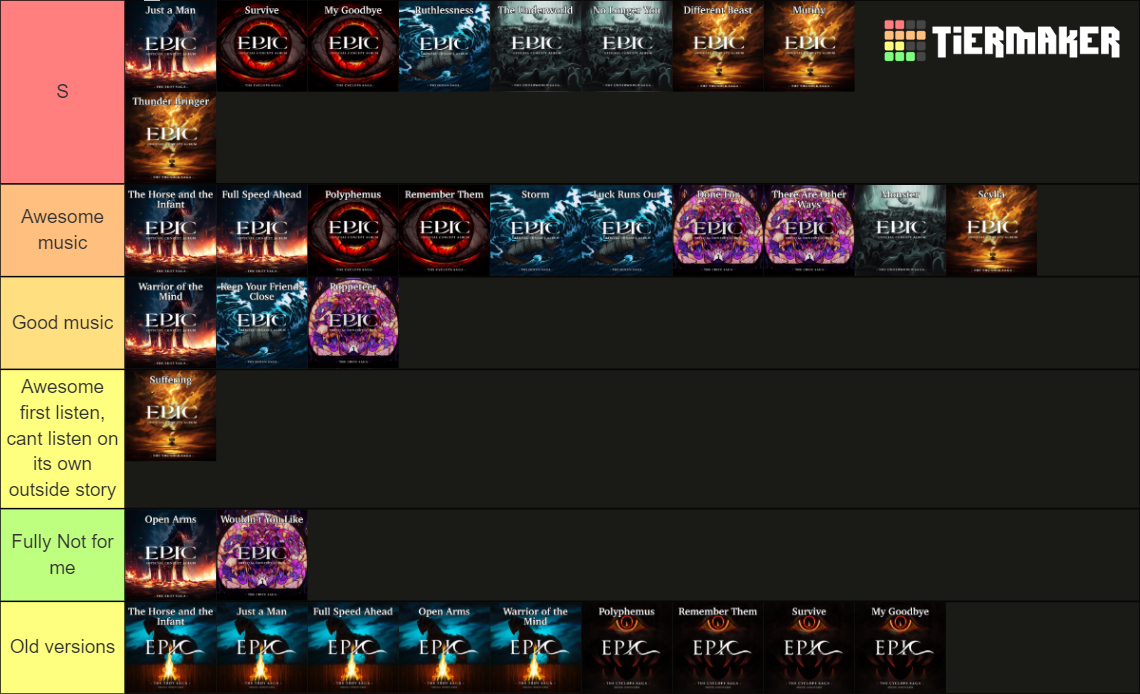 Epic: The Musical Songs Tier List (Community Rankings) - TierMaker