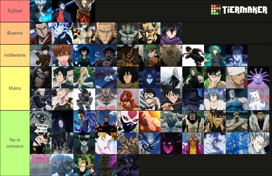 One Punch Man Characters Anime Tier List (Community Rankings) - TierMaker