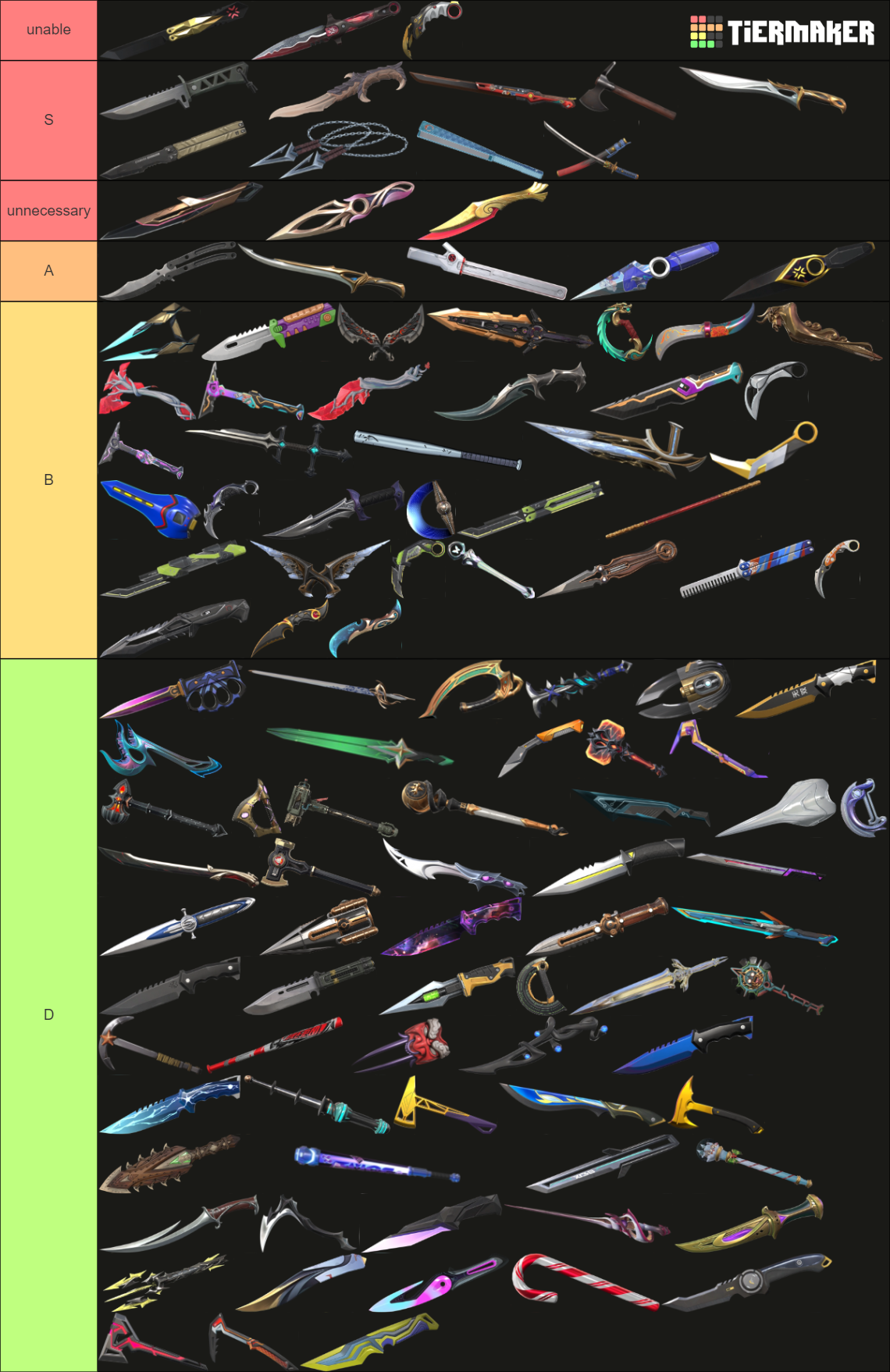 Valorant Melee / Knife Skins (August 2024) Tier List (Community ...