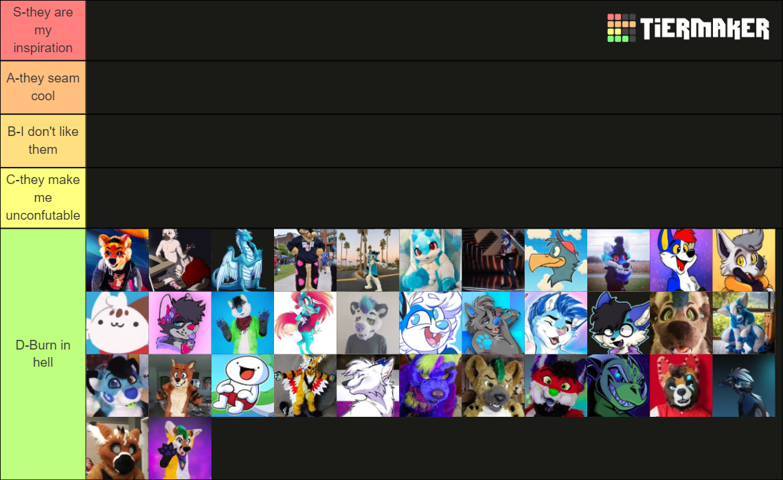 35 FURRY YOUTUBERS Tier List (Community Rankings) - TierMaker