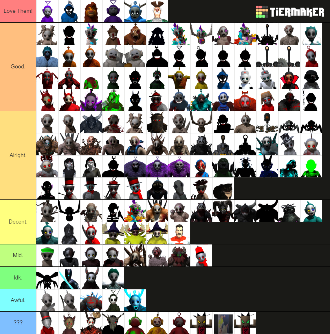 Slendytubbies: Growing Tension - All Enemies Tier List (Community ...