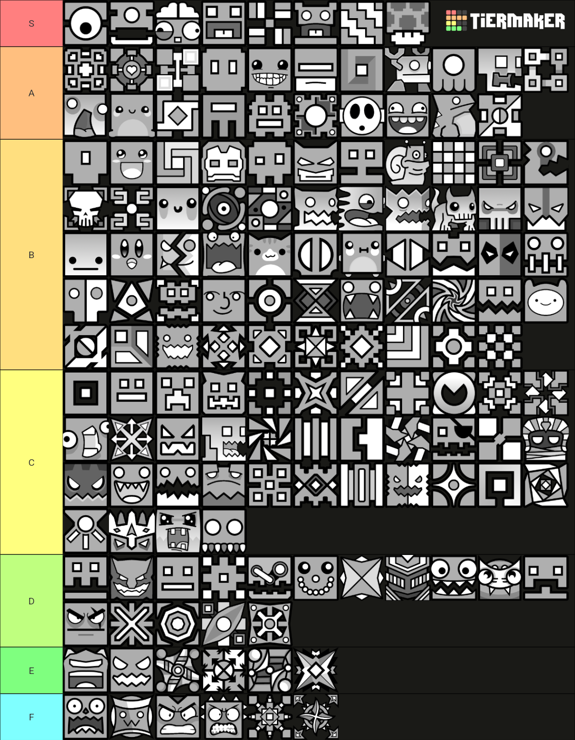 Geometry Dash Cubes Tier List (Community Rankings) - TierMaker