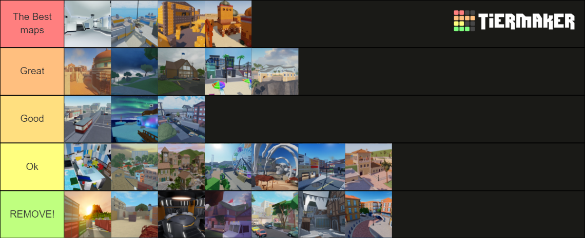 Roblox Arsenal Maps Tier List (Community Rankings) - TierMaker