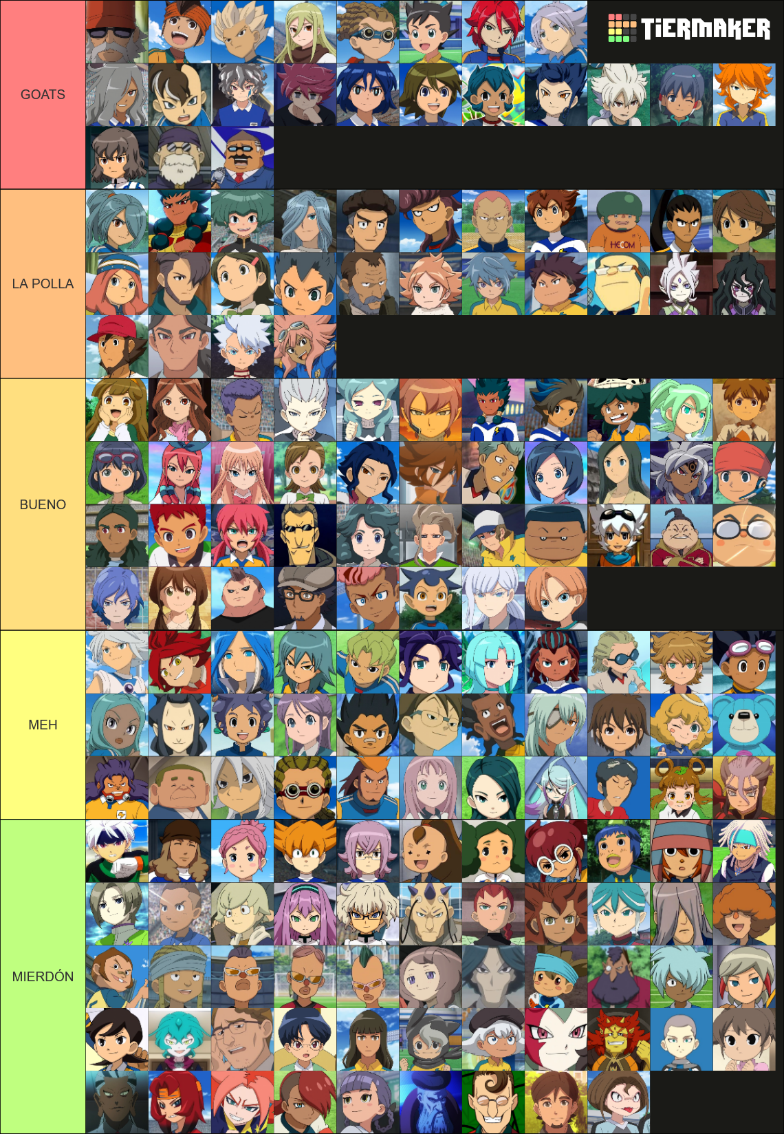 ALL INAZUMA ELEVEN CHARACTERS (BEST VERSION) Tier List (Community ...