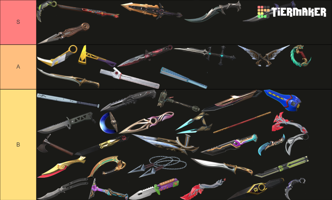 Valorant Melee / Knife Skins (August 2024) Tier List (Community ...