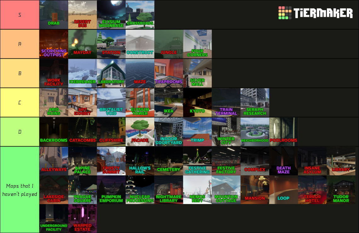 Evade - All Maps (September 2024) Tier List (Community Rankings) - TierMaker