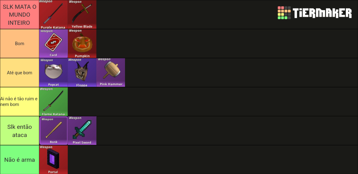 Meme Sea weapon Tier List (Community Rankings) - TierMaker