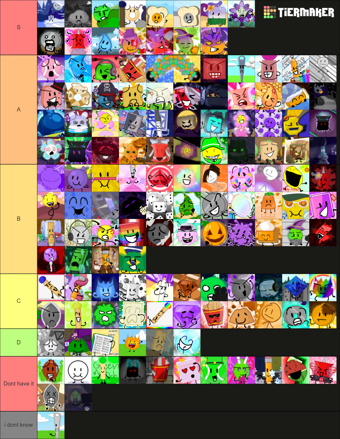 BFDIA Roblox Skins (Custom Icons!) Tier List (Community Rankings ...